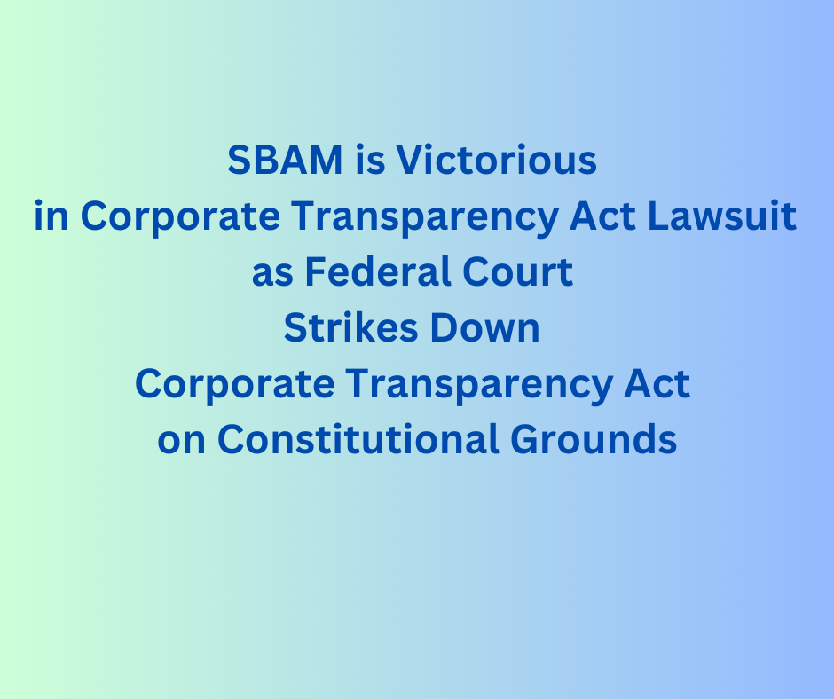 SBAM is Victorious in Corporate Transparency Act Lawsuit | Zolton Law